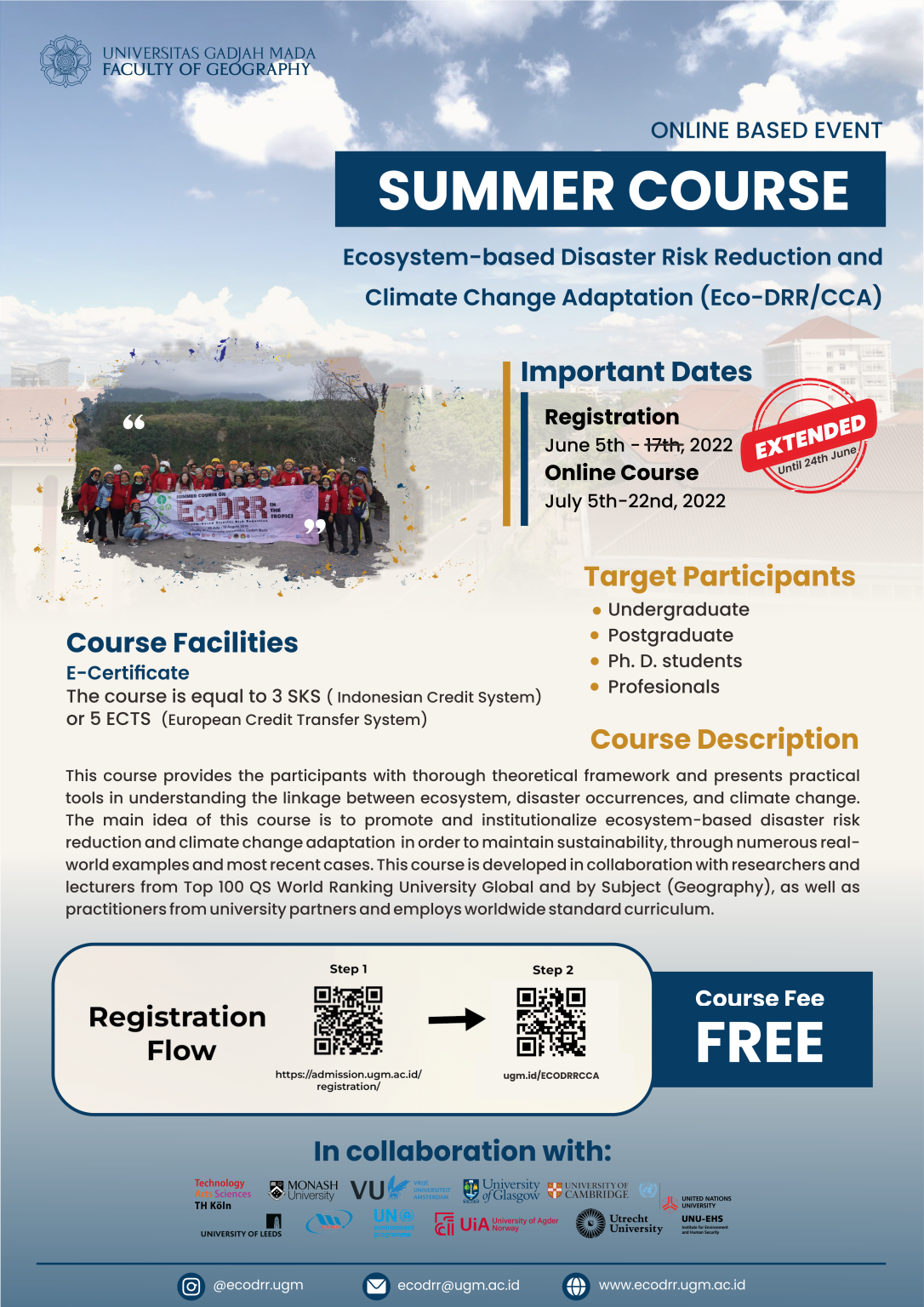 Summer Course on Ecosystem-based Disaster Risk Reduction and Climate ...