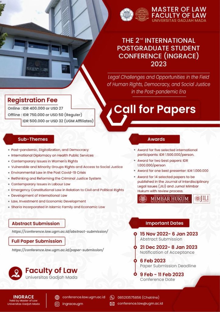 [CALL FOR PAPER] International Postgraduate Student Conference (INGRACE ...