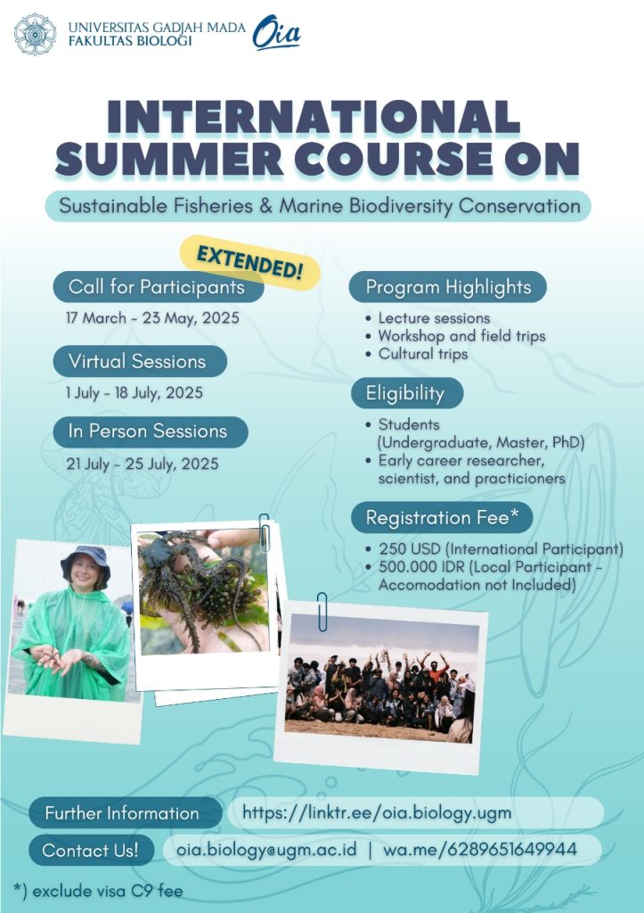 [Call for Participants] International Summer Course on Sustainable Fisheries and Marine ...